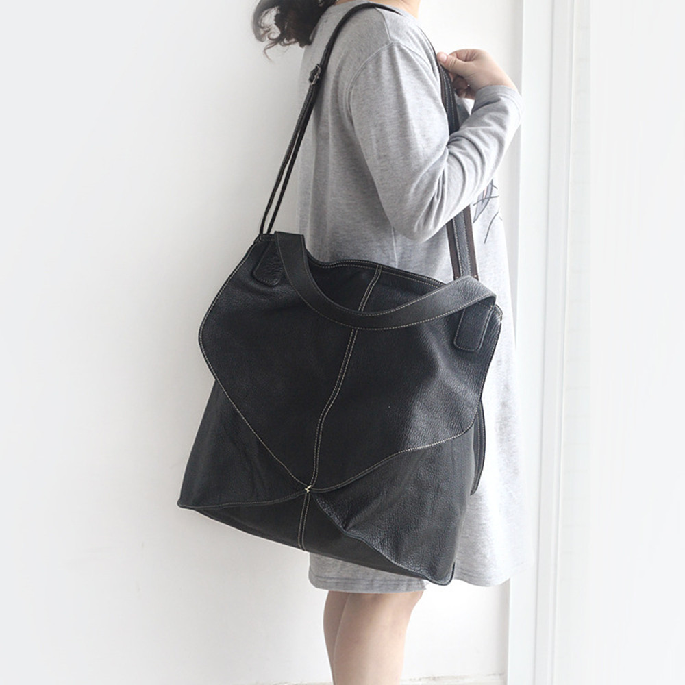 First Layer Cowhide Stitching Bag Hand-held Shoulder - CJdropshipping