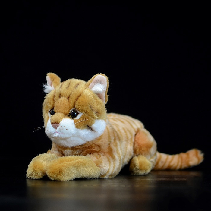 Crouching Cute Tiger Print Cat Simulation Doll - CJdropshipping