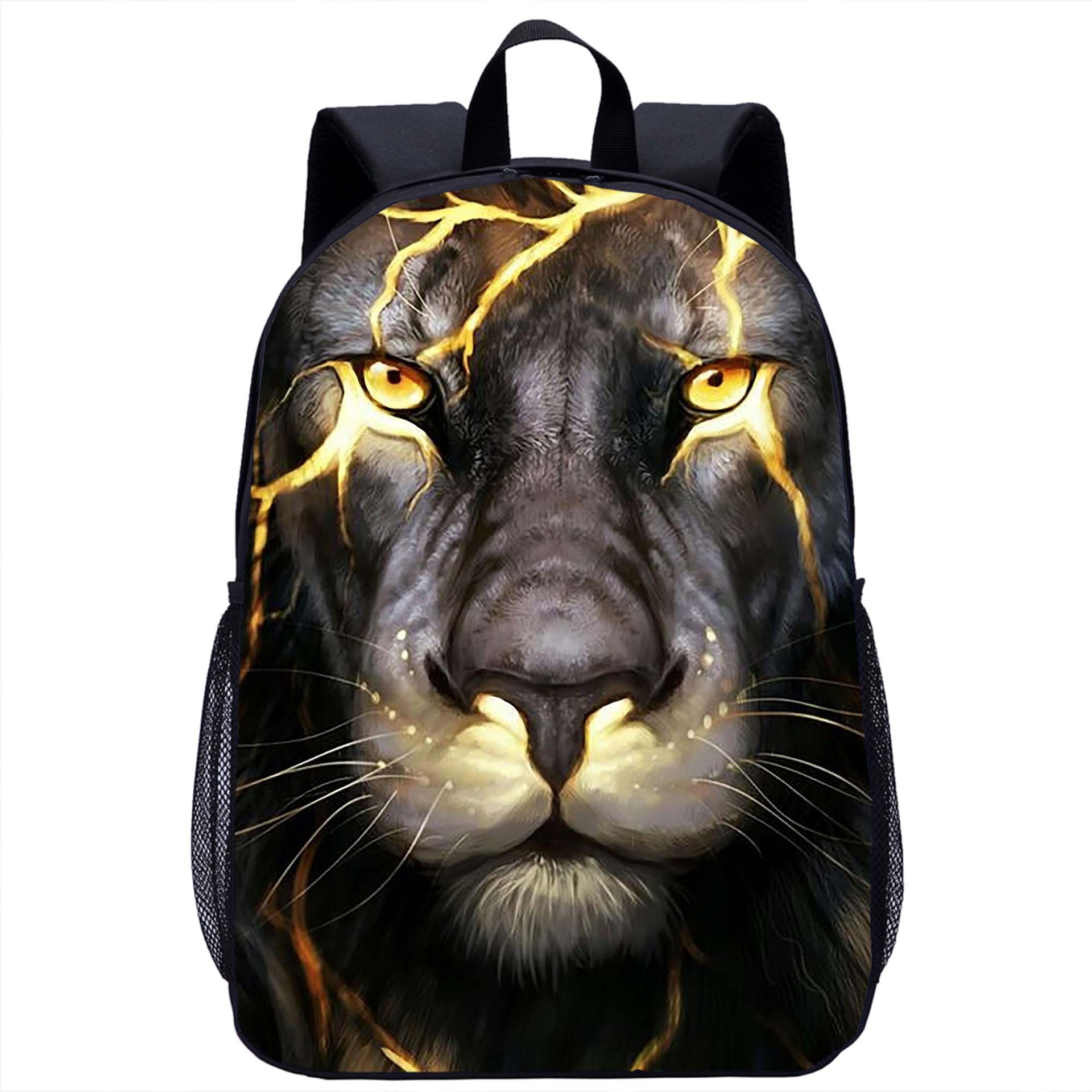 Lion Print 17 Inch Large Capacity Youth Backpack - CJdropshipping
