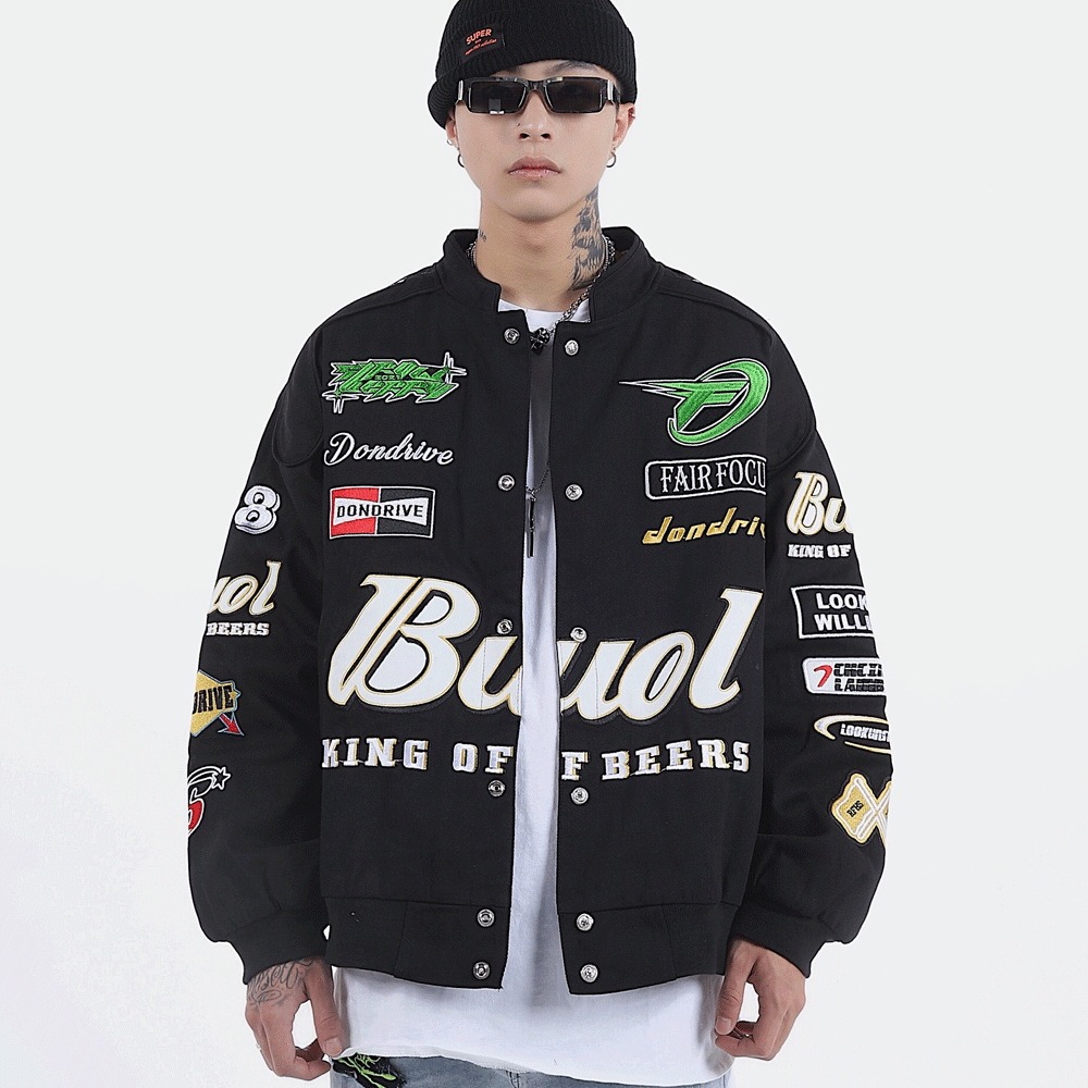Men's Hip Hop Letter Embroidered Thick Jacket - CJdropshipping