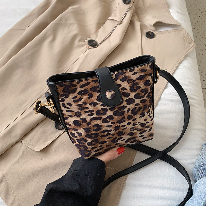 Leopard small bag Messenger bag bucket bag - CJdropshipping