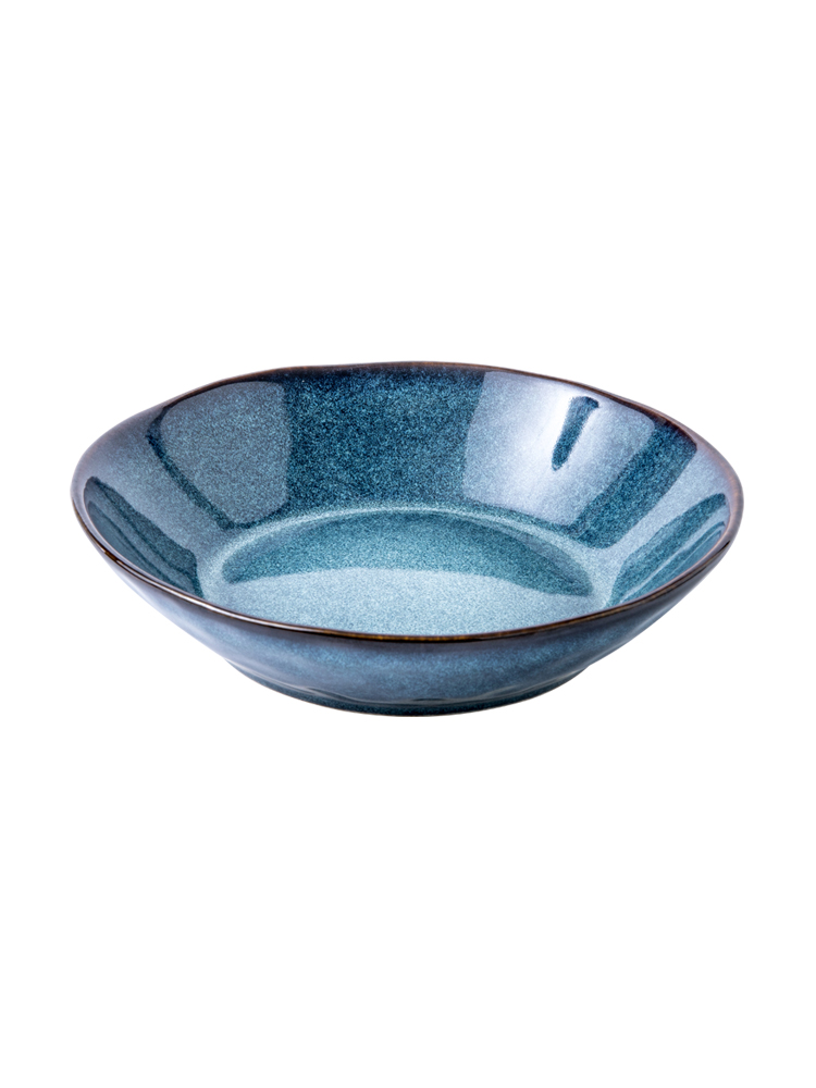Household Ceramic Rice Plate Retro Style Shallow Bowl And Deep Plate ...