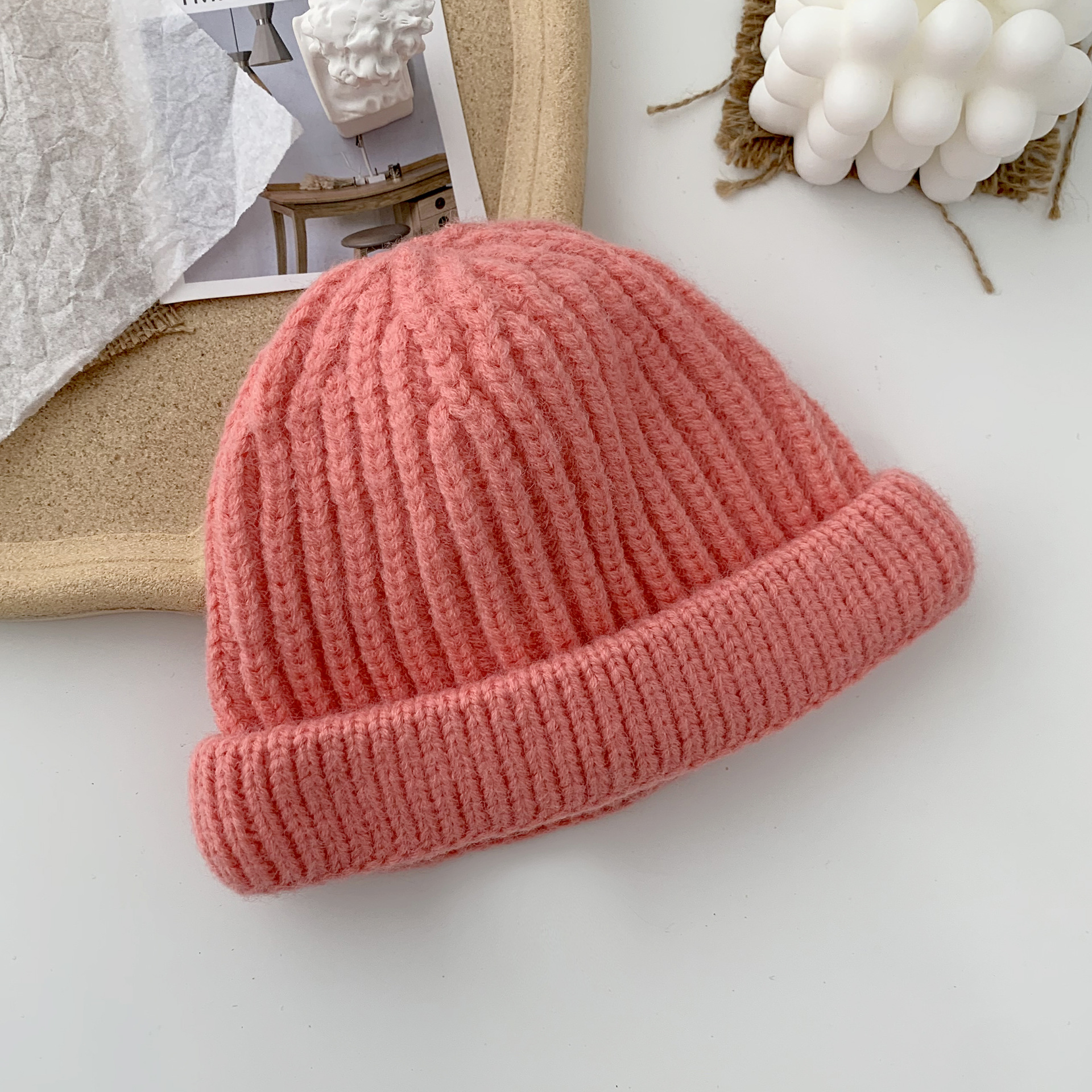New Children's Hat Mohair Macaron Color Curled Melon Hat - CJdropshipping