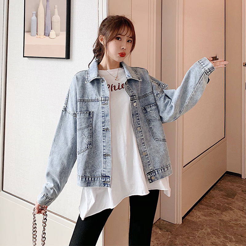 Lovemi - Streamer Tassel Glasses Girl Avatar Denim Jacket