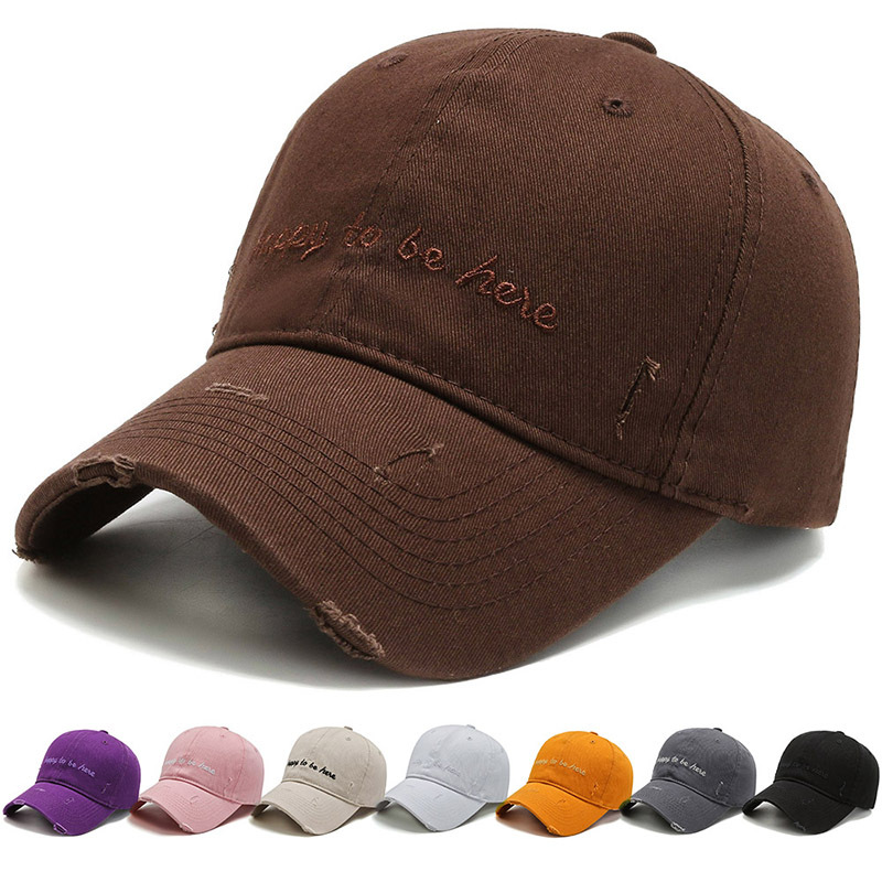 Men's Solid Color Letter Embroidery Soft Top Cap - CJdropshipping