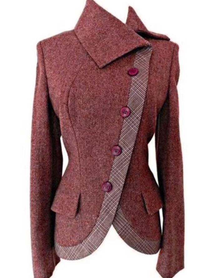 Double Sided Woolen Digital Printing Single Breasted Side Button Jacket ...