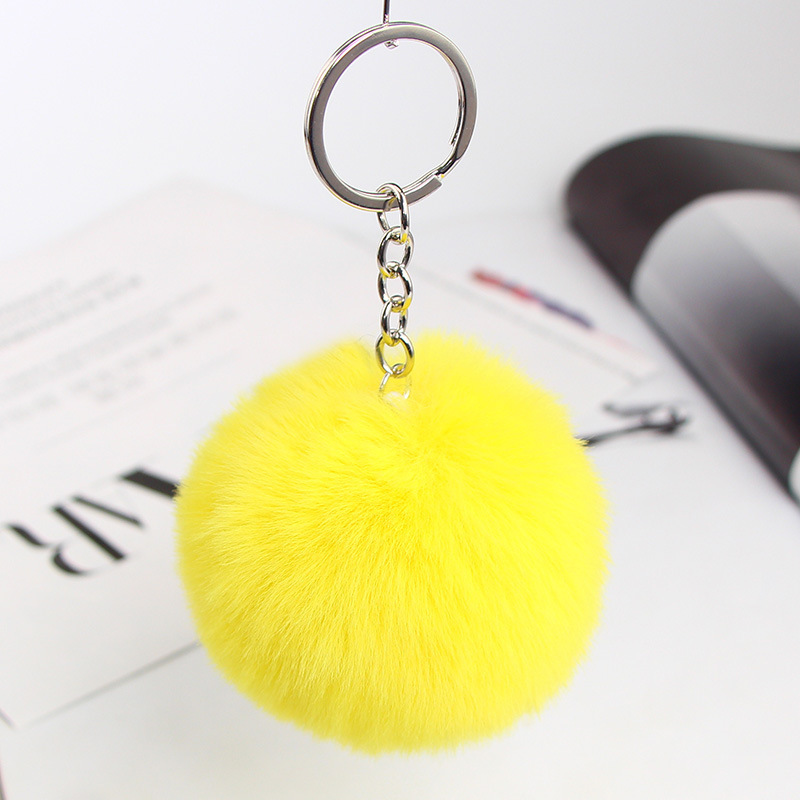 20 Colors Fluffy Fur Pom Pom Keychain Soft Faux Fur-like Ball Car ...