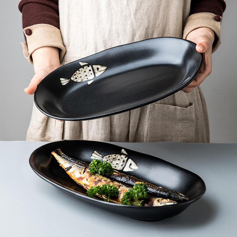 Japanese Hand-painted Fish Plate Large Fish Plate - CJdropshipping