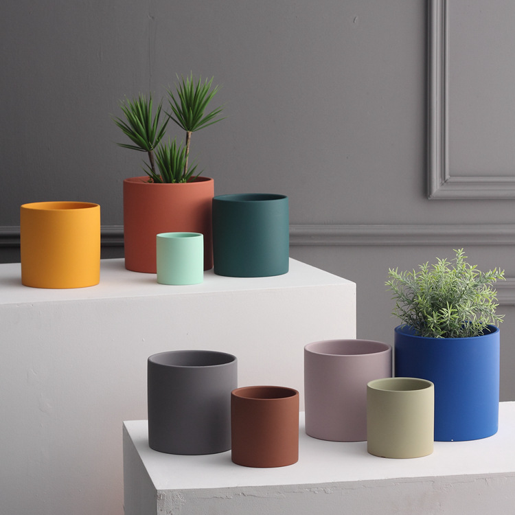 Nordic Industrial Style Colorful Ceramic Flowerpot Succulent Planter ...