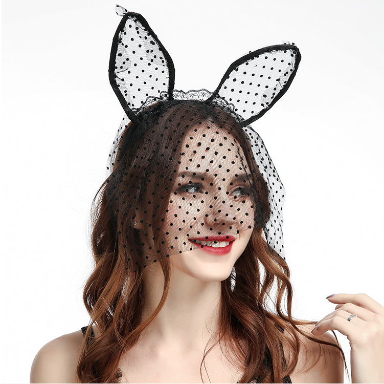 Small Dot Veil Lace Cat Ears Headband Sex Accessories Cjdropshipping
