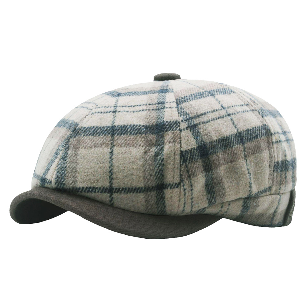 Woolen Wool Colored Plaid Octagonal Antique Woven Beret | eBay