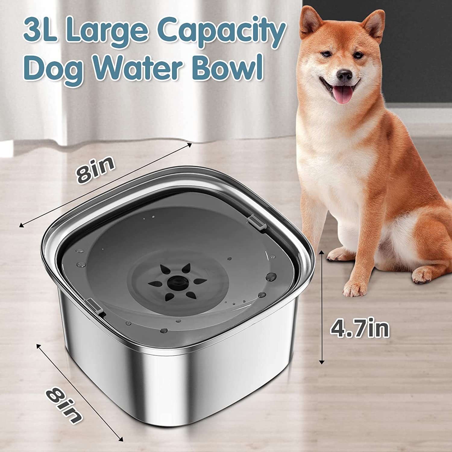Pet Stainless Steel Water Bowl Large Capacity Floating - CJdropshipping