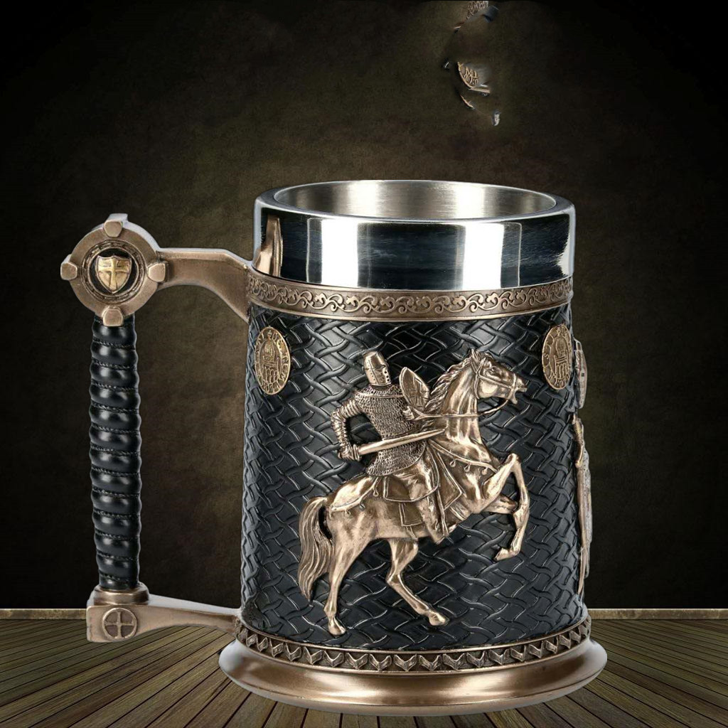 Beer Medieval Nordic Style Viking Stainless Steel Resin Retro Gothic ...