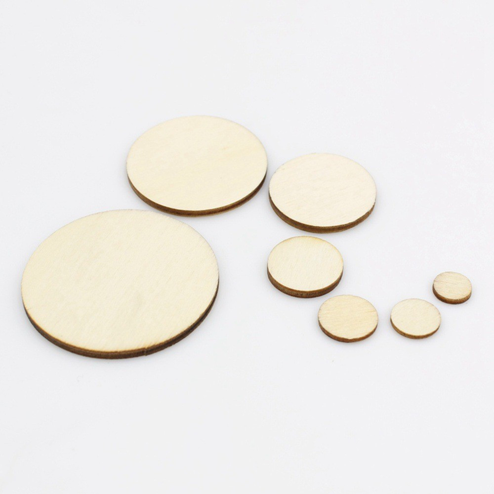 Round Wood Piece Round Crafts Decoration - CJdropshipping