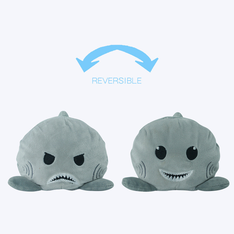 Shark Flip Plush Toy Double-sided Expression Doll - CJdropshipping