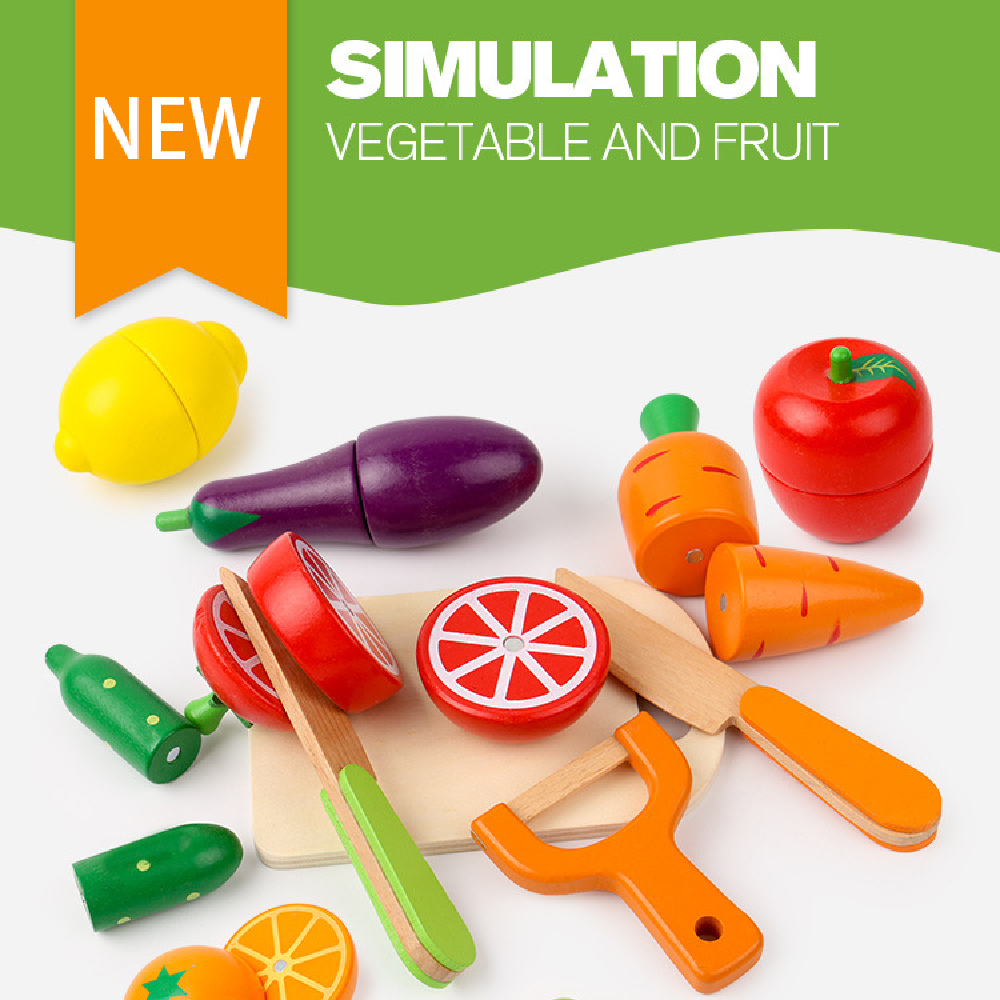 Wood Magnetic Vegetables Cut And Watch Toys - CJdropshipping