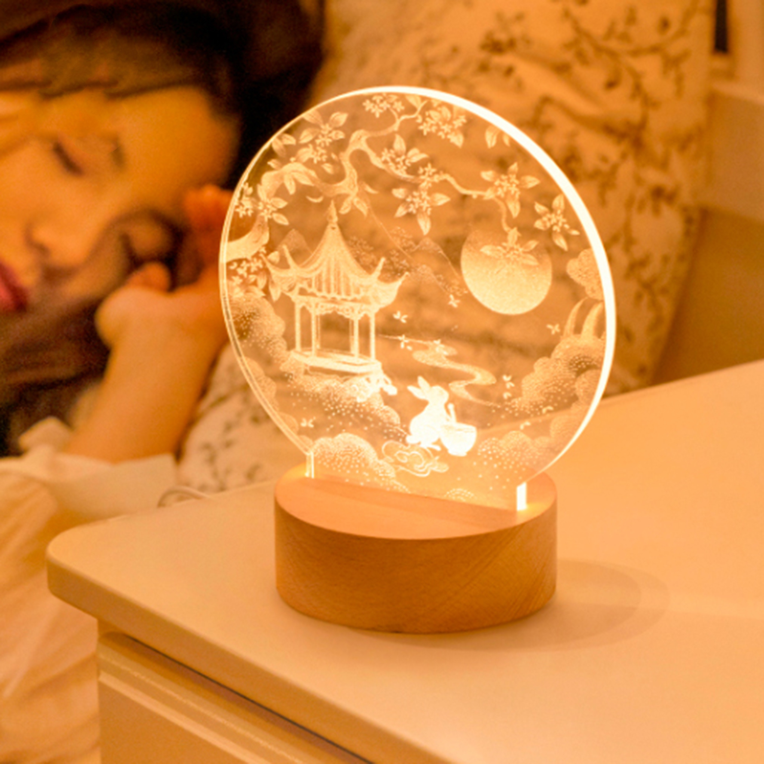 Jade Rabbit Night Light Sleep Healing Birthday Gift - CJdropshipping