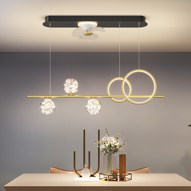 Modern Simple Intelligent Shaking Head Restaurant Bar Fan Chandelier ...