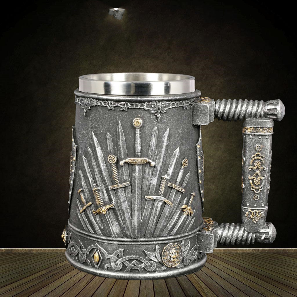 Beer Medieval Nordic Style Viking Stainless Steel Resin Retro Gothic ...