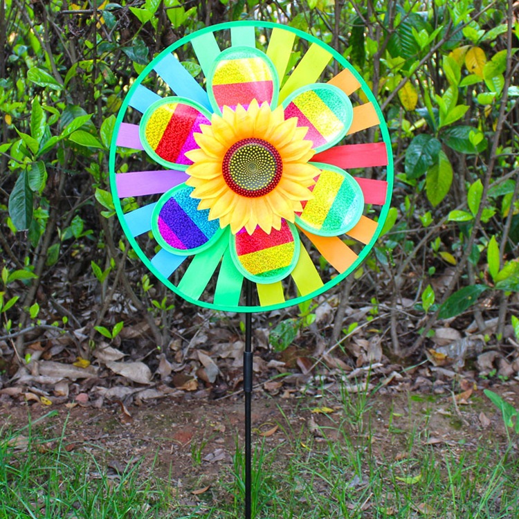Colorful Rotary Table Cloth Sequins Sunflower Rotary Garden Decoration ...