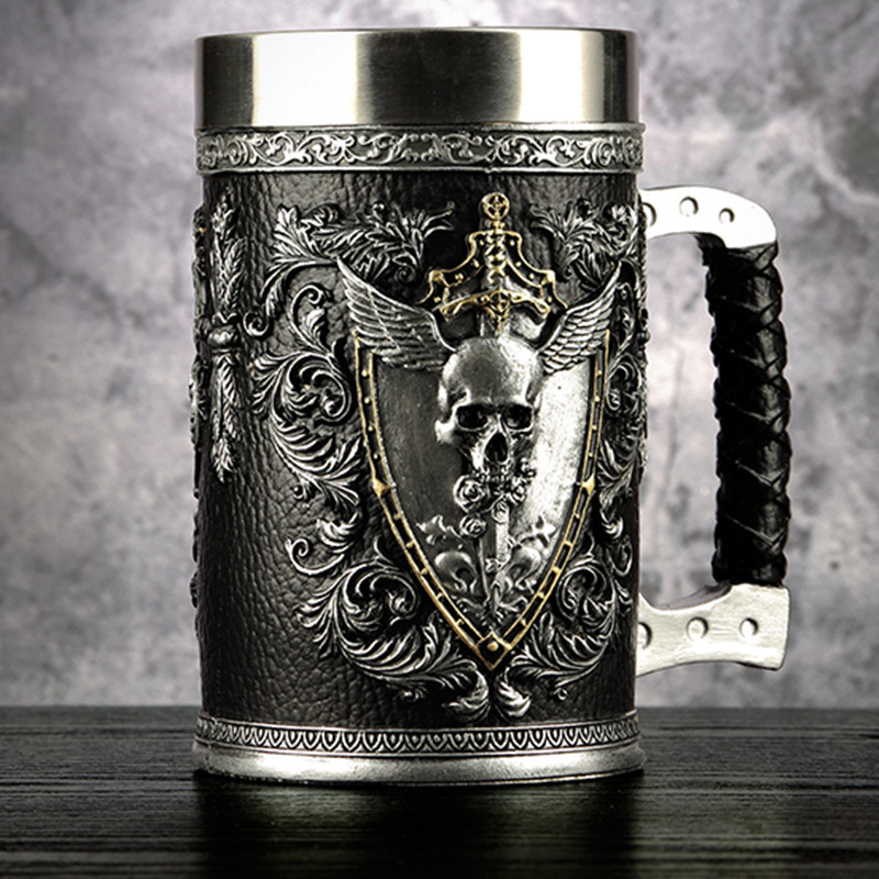 Beer Medieval Nordic Style Viking Stainless Steel Resin Retro Gothic ...