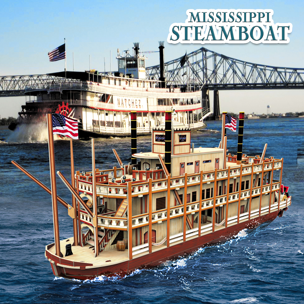 Stereo Puzzle Mississippi River Steamboat Model Paper - CJdropshipping