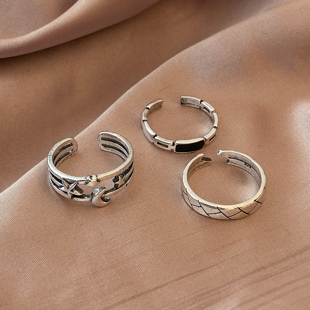 European And American Hip-hop Cold Wind Ring 3-piece Set - CJdropshipping