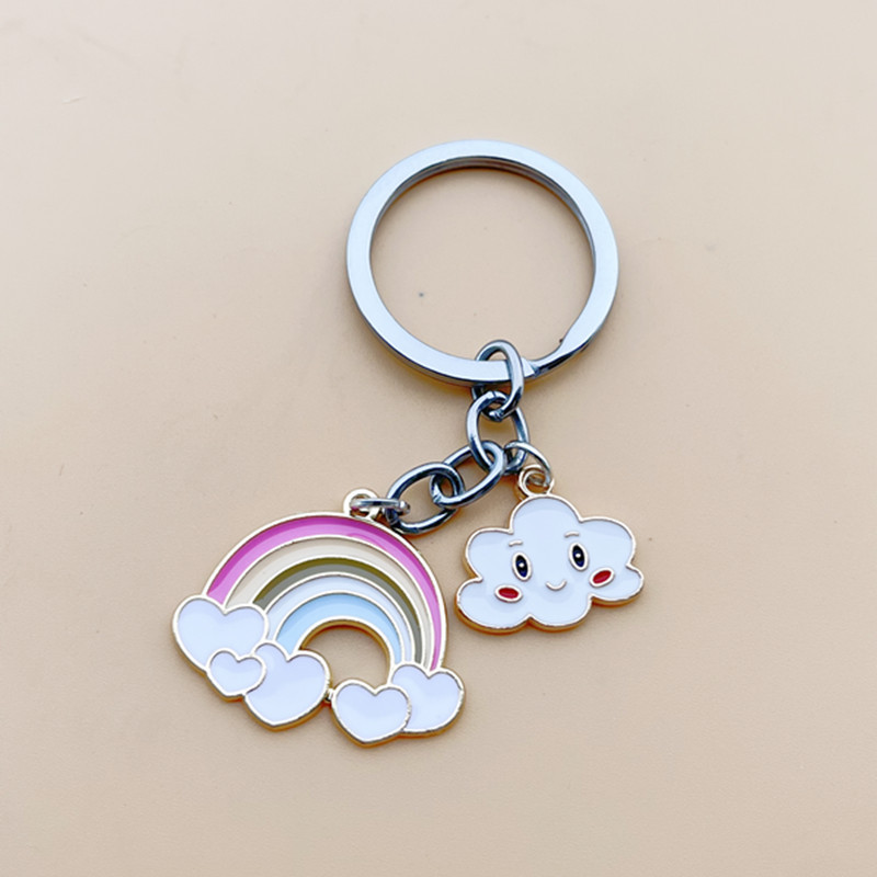 Women's Simple White Cloud Rainbow Key Chain - CJdropshipping