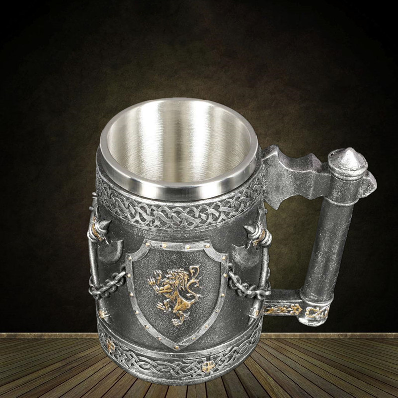 Beer Medieval Nordic Style Viking Stainless Steel Resin Retro Gothic ...