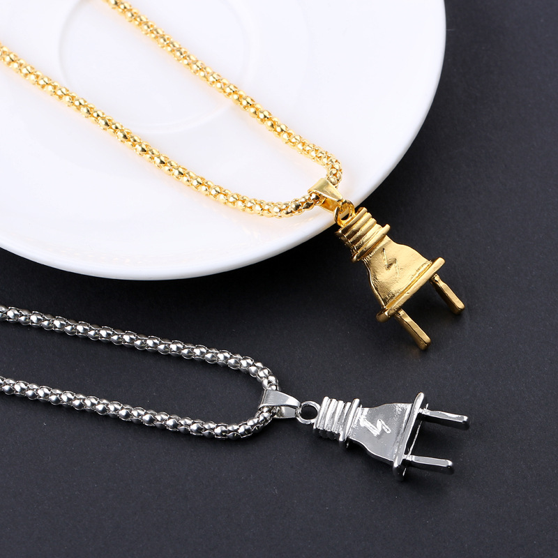 Creative Personality Alloy Lightning Plug Pendant Necklace - CJdropshipping