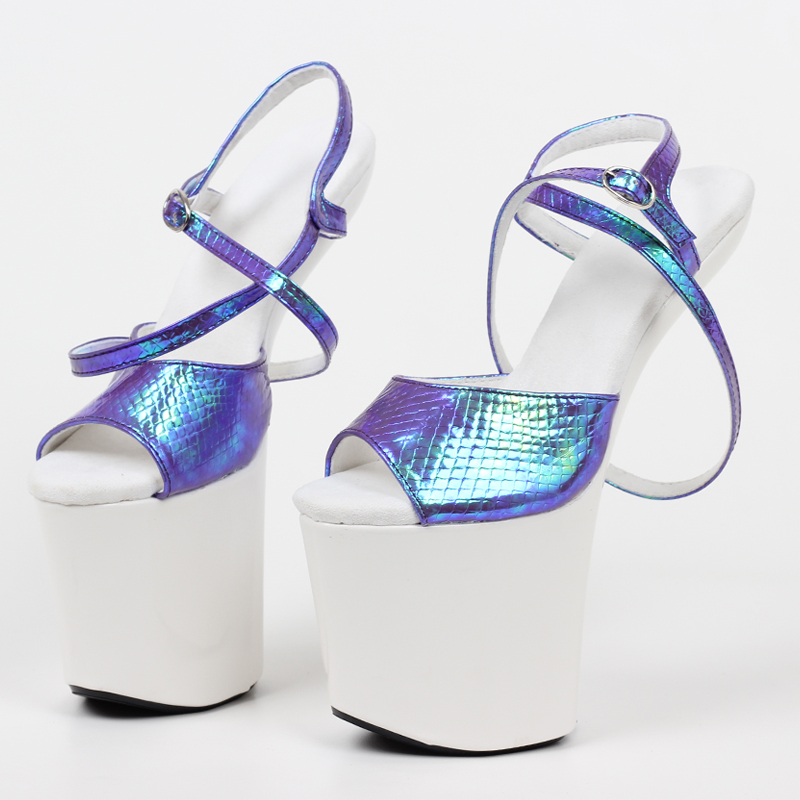 20CM Heelless High Heel Sandals Fish Mouth Ankle Strap - CJdropshipping