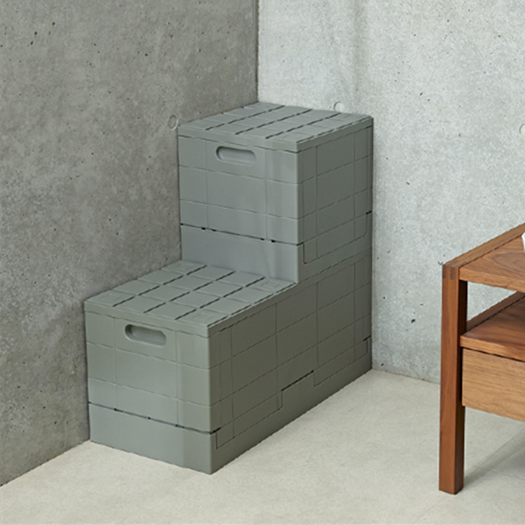 Foldable Brick Storage Box Sit-on Shoe Stool - CJdropshipping