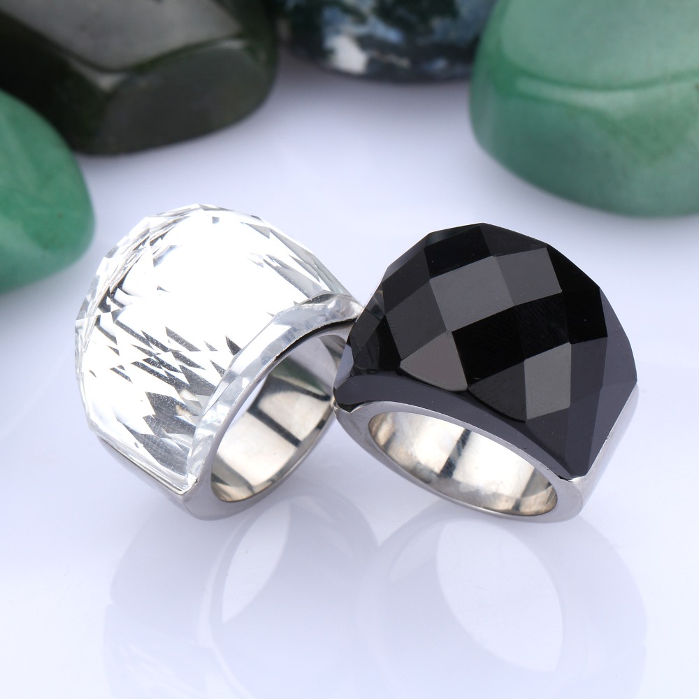 Titanium Steel Crystal Glass Ring For Men And Women - CJdropshipping