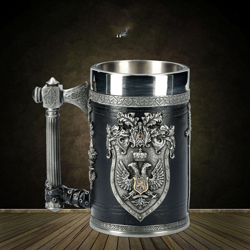 Beer Medieval Nordic Style Viking Stainless Steel Resin Retro Gothic ...