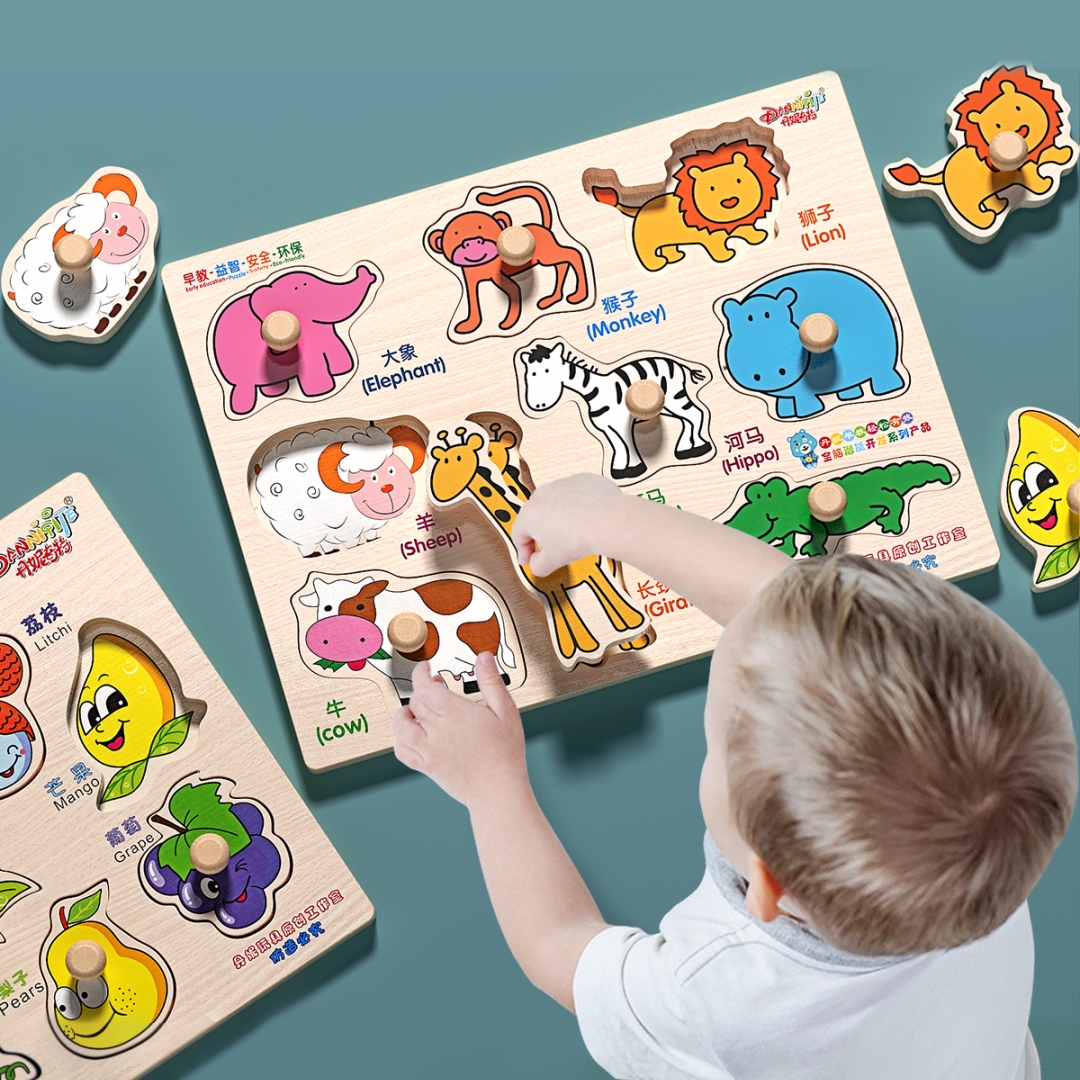 Hand Grabbing Puzzle With Baby Shape Matching Blocks Puzzle Toys ...