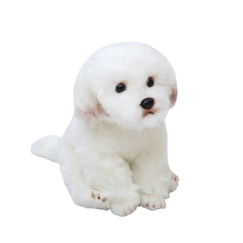 Simulation Marzis Dog Doll Cute Plush Toy White Dog Decoration Comfort ...